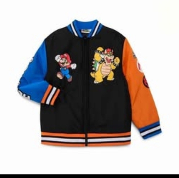 Nintendo | Jackets & Coats | Super Mario Bowser Boys Bomber Jacket Size ...
